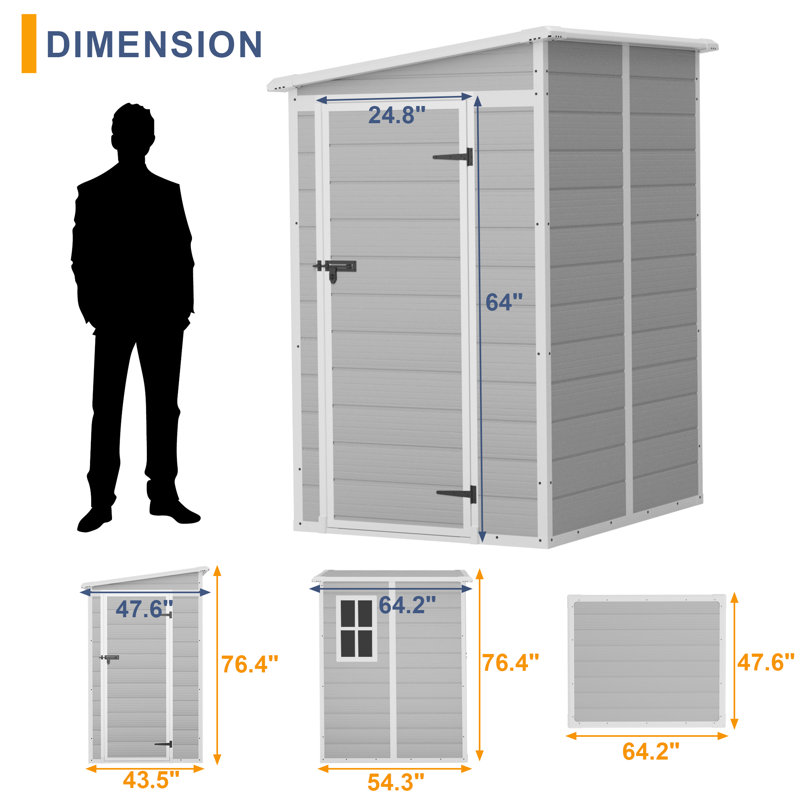 Devoko 4 ft. W x 5 ft. D Plastic Lean-To Storage Shed - Wayfair Canada Devoko 4 ft. W x 5 ft. D Plastic Lean-To Storage Shed - Wayfair Canada